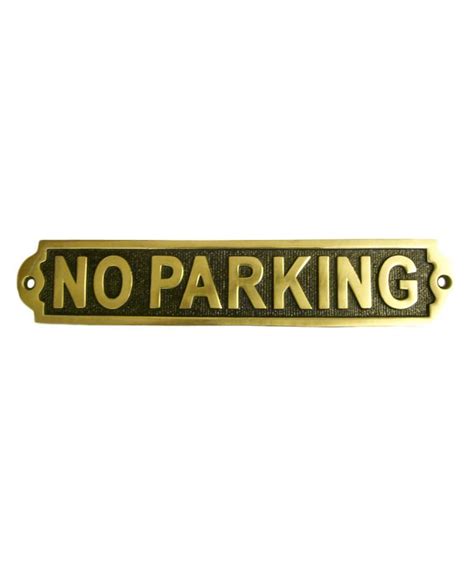 Solid Brass No Parking Information Sign Black Country Metalworks