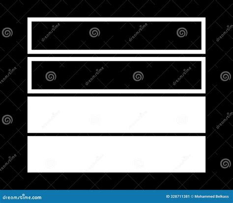 Rectangle Geometric Shape And Rectangle Outline Black And White Stock