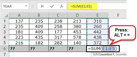 Excel Toplam Kısayolu Alt Toplam İşlevi Eklemek için Hızlı Kısayol Excel VBA ve Power