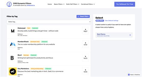 Add Cms Filters To Your Webflow Collections Jetboost