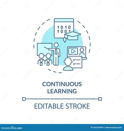 2d Blue Thin Linear Icon Continuous Learning Concept Stock Vector 2d Blue Thin Linear Icon Continuous Learning Concept Stock Vector