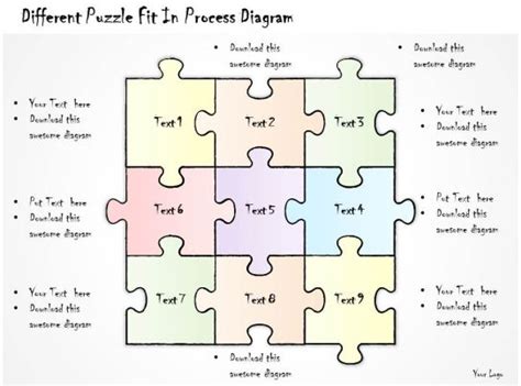 2502 Business Ppt Diagram Diffrent Puzzle Fit In Process Diagram Powerpoint Template