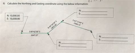 Solved 9 Calculate The Northing And Easting Coordinate Chegg Com