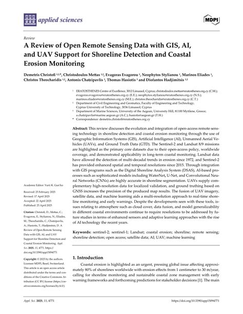 Pdf A Review Of Open Remote Sensing Data With Gis Ai And Uav Support For Shoreline Detection