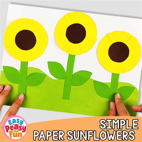Simple Paper Sunflowers Craft Templates Easy Peasy And Fun Membership