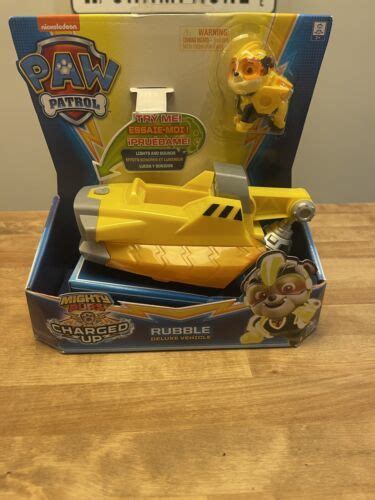 Paw Patrol Mighty Pups Rubble Deluxe Vehicle Mighty Pups Charge Up