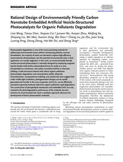 Rational Design Of Environmentally Friendly Carbon Nanotube Embedded Artificial Vesicle