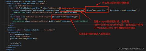 Ant Design Vue的表格双击编辑功能（即双击开始编辑并自动获得焦点，失去焦点时完成编辑）vuejsjiuzaizuotian2014 Gitcode 开源社区
