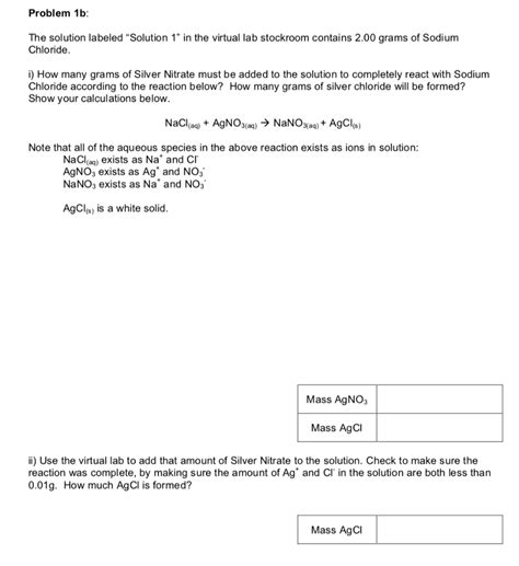 Solved In This Problem Well Consider The Reaction Nacl Aq