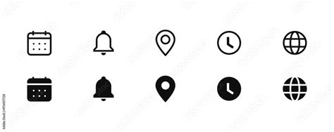 Address Location Icon Notification Bell Icon Stopwatch Timer Icon