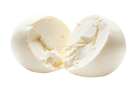 Fresh Mozzarella Cheese Curd Isolated On White Background Concept Of Fresh Dairy Products Stock