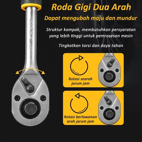 Jual Keelat Kunci Socket Shock Set 20pcs 12 8 32mm【60hrc】cr V Socket Wrench Tool Kit Lengkap