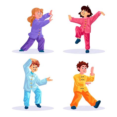 손으로 그린 태극권 그림 무료 벡터