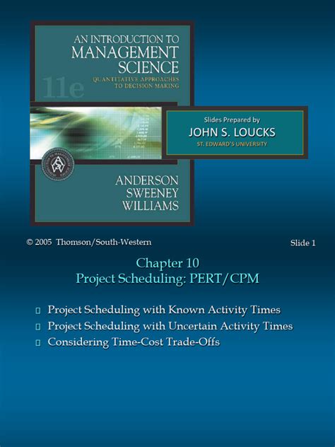 Project Scheduling Pert Cpm Pdf Projects Operations Research