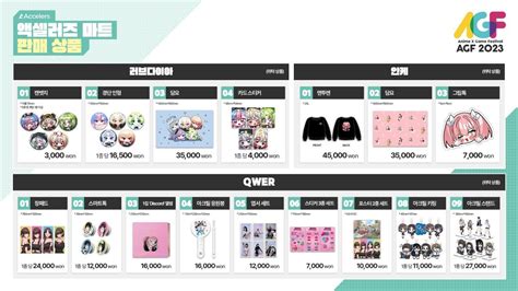 Agf X 액셀러즈 굿즈 공개 스텔라이브 러브다이아 스타데이즈 허니츄러스 안케 등 버튜버 에펨코리아