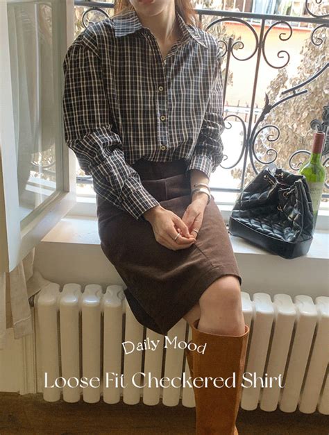사계절템 탐탐 루즈핏 체크 셔츠sh1018 겨울 봄 카라 롱 루즈핏 오버핏 기본 베이직 레이어드 이지룩 배색