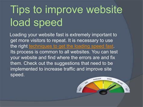 importance of your webpage load speed ppt