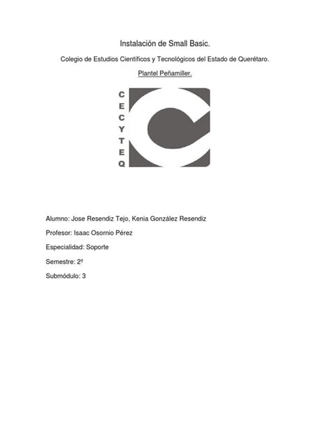 Instalación De Small Basic Pdf Básico Programa De Computadora