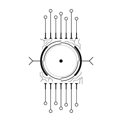 Premium Vector Abstract Black Simple Line Cpu Computer Technology Doodle Outline Element