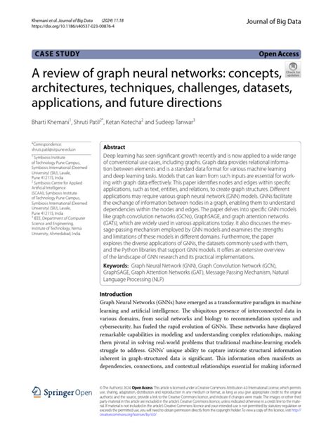 A Review Of Graph Neural Networks Concepts Architectures Techniques Challenges Datasets