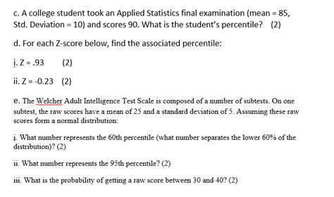 Solved A 6 A Given A Normally Distributed Data Set Whose