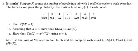 Solved 5 Marks Suppose X Counts The Number Of People In A