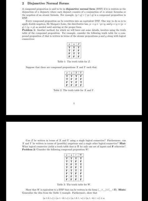 Solved 2 Disjunctive Normal Forms A Compound Proposition Is