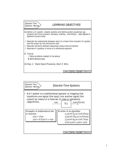 Dsp Lect L2 Pdf Convolution Mathematical Objects