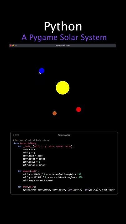 Orbit The Sun A Pygame Solar System Python Pygame Youtube