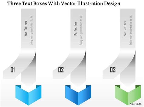 Three Text Boxes With Vector Illustration Design PowerPoint Template PowerPoint Templates