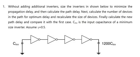 1 Without Adding Additional Inverters Size The Inverters In Shown Below To Minimize The