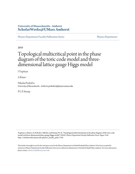 Pdf Topological Multicritical Point In The Phase Diagram Of The Toric