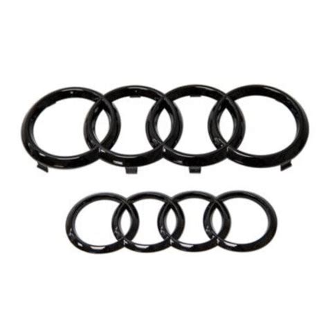 Gloss Black Front And Rear Rings Badge Emblem Audi Q3 Q5 Q7quattro Sline