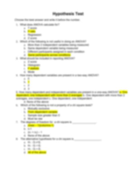 SOLUTION Assessments Hypothesis Testing Studypool