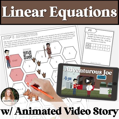 Writing Linear Equations Review Activity Adventurous Joe Lauren Fulton Math