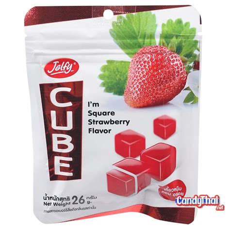 Jelfy Cube Strawberry Jelly 26g Candy Thai