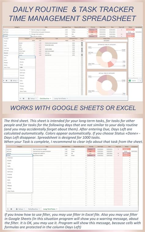 Task Management Daily Routine Planner Time Management To Do List Tracker Productivity