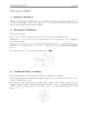 Limits At Infinity Pdf Johns Hopkins University Calculus I The Limit At Infinity 1 Intuitive