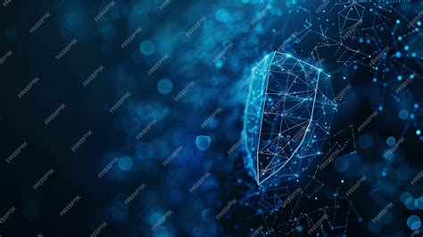 Premium Photo Enhanced Cybersecurity Network Shield On Blue Abstract