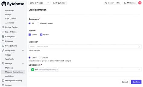 Data Masking With GitHub Actions Part Column Masking And Masking Exemption Bytebase Docs