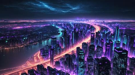 Premium Ai Image Futuristic City And Road 3d Rendering Toned Image