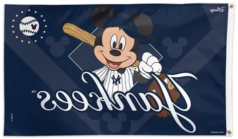 New York Yankees Flag 3x5 Mickey Mouse Disney New York Yankees