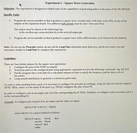 Solved Give Me The Assembly Code Required For Pic18f4520