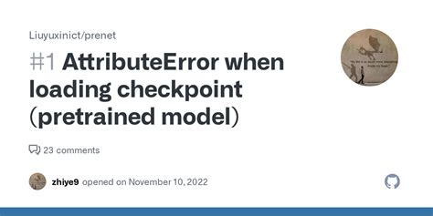Attributeerror When Loading Checkpoint Pretrained Model · Issue 1