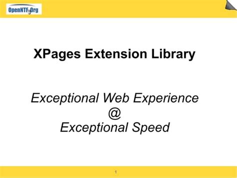 Xpages Extension Library Slides Ppt