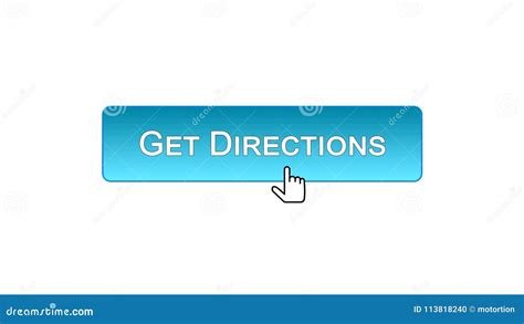 Get Directions Web Interface Button Clicked With Mouse Cursor Blue