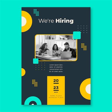 Free Vector Flat Design Job Fair Poster Template