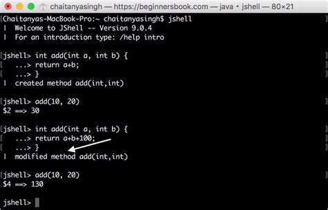 Java 9 Jshell Working With Methods