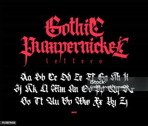 고딕 영어 알파벳을 표시합니다 벡터 중세 라틴어 문자 모노그램에 대한 기호와 기호 오래된 유럽 스타일 서예와 레터링 대문자와 소문자 알파벳에 대한 스톡 벡터 아트 및 기타