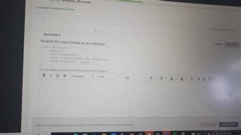 Solved Question 2 Rewrite The Class Below As An Interface